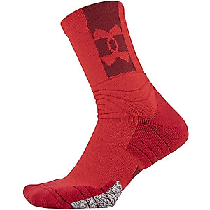 Under Armour Adult Playmaker Mid-Crew Socks, 1-Pair , Red/Cardinal , X-Large