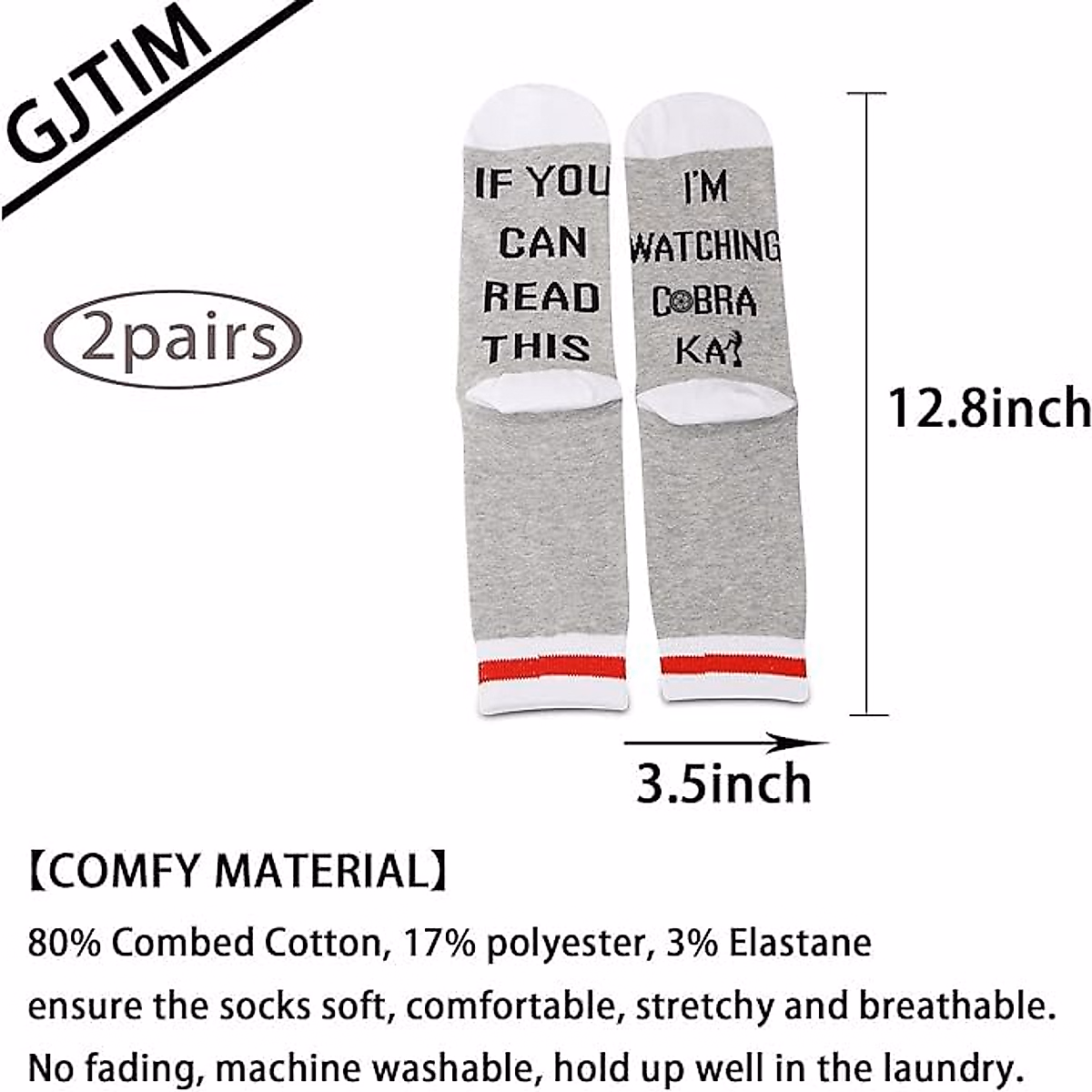 2 Pairs Novelty Socks For Men Women Karate Gift If You Can Read This I’m Watching Kai