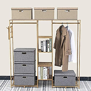 Foldable Fabric Storage Bins with Lids [3-Pack]with Removable Lid and Handles Fashionable Decorative Collapsible Linen Storage Box Used For Clothes Toys Books Home Closet Bed room Office