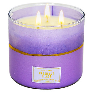 White Barn Bath and Body Works, 3-Wick Candle w/Essential Oils - 14.5 oz - 2021 Spring Scents! (Fresh Cut Lilacs)