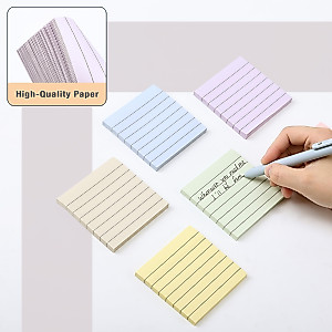 Mr. Pen- Lined Sticky Notes 3x3, 12 Pads, 720 Sheets in Total, Morandi Colors, Sticky Notes with Lines, Sticky Note Pads, Sticky Pads, Sticky Notes Lined, Colorful Sticky Notes, Mr Pen Sticky Notes