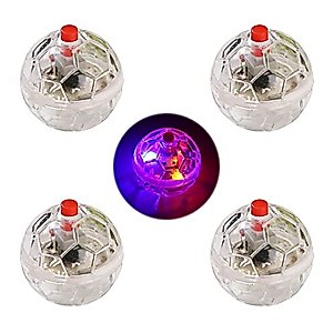 4 Pieces Ghost Hunting Cat Ball Multi-Color Flash LED Glowing Interactive Ball Pet Toys for Dog Cat Animals Activity
