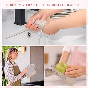 50 Pcs Cotton Waffle Kitchen Dish Towels 9.8 Inch Reusable Waffle Dish Rags Quick Drying Waffle Washcloths Soft Absorbent Waffle Dish Cloths for Cooking Kitchenware Hand Towel Napkin, Beige