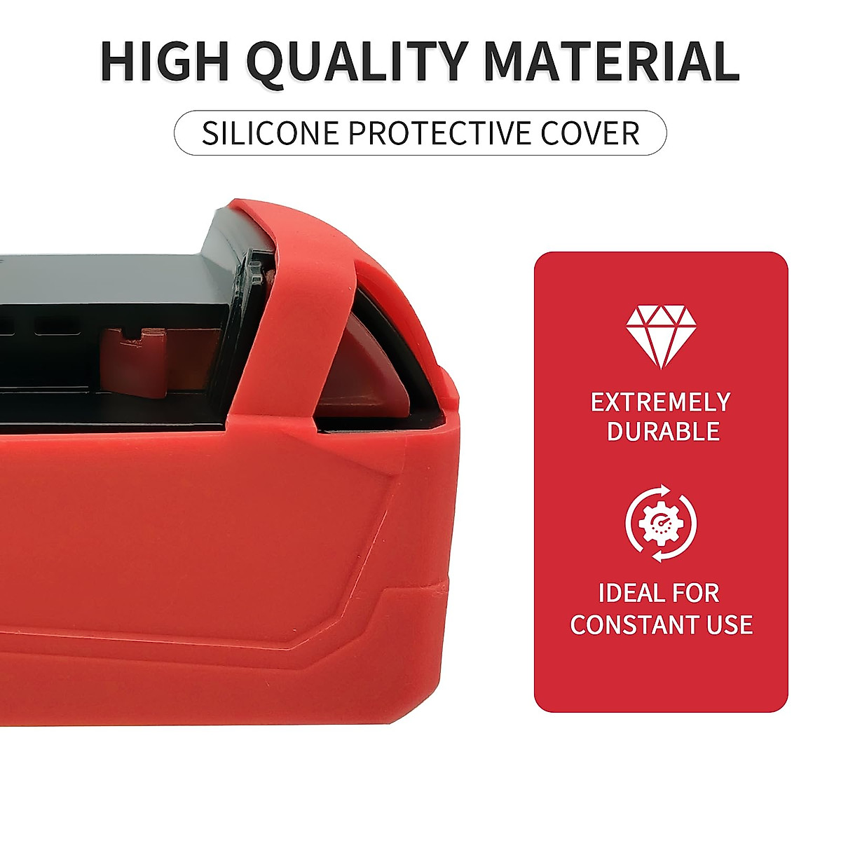 Zltoolpart 3PCS Silicone Protective Cover Case for Milwaukee M18 3.0 4.0 5.0 Battery (Battery Not Included)