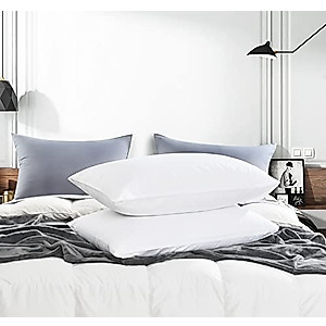 ALEXANDRA'S SECRET HOME COLLECTION Microfiber Pillowcase with Zipper, Pack of 2 Soft and Comfort Pillow Cases (Standard, White)