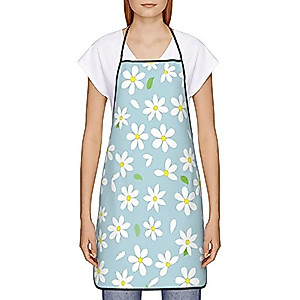 Cute Daisies On A Blue Sky Aprons For Women Men Waterproof Bib Apron Chef Aprons For Kitchen Cooking Baking Bbq Gardening