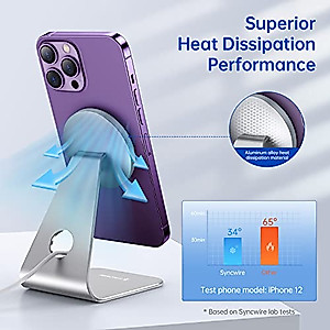 Syncwire Magnetic Wireless Charger, Fast Wireless Charging Stand Compatible Magsafe for Apple iPhone 12/13/14 Series, 12 13 14 Pro Max 12 13 14 Pro 14 Plus, AirPods 3/Pro, (Power Supply Not Included)