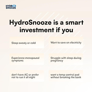 Hydro Snooze Water Cooling & Heating Mattress Pad, Temperature Control Bed Cooling System, Cooling Mattress Topper Perfect for Hot Sleepers,Temp Range of 59-131°F, King Bed Size (71" W x 79" L)