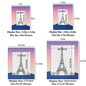 Yzrwebo Japan Mountain Fuji 5x7 Picture Frame Red Sun Wood Photo Frames High Transparent Horizontal and Vertical Tabletop Display or Wall Mounting for Family Home Gallery Office