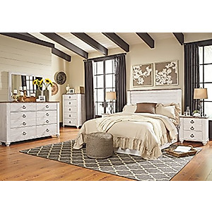 Signature Design by Ashley Willowton 5 Drawer Chest of Drawers, Two-tone Brown and Whitewash
