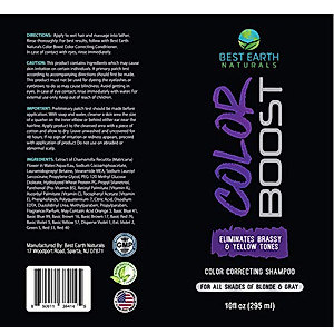 Color Boost Purple Neutralizing Shampoo for Blonde Hair Eliminates Brassy Yellow Tones- Lightens Blonde, Platinum, Ash, Silver and Grays- Toner Revitalize Bleached & Highlighted Hair