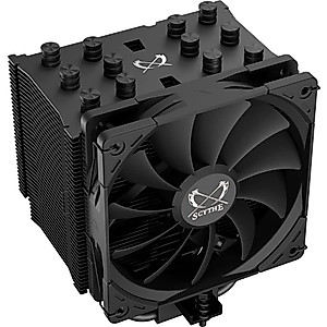 Scythe Mugen 5 Rev.C CPU Air Cooler, 120mm Single Tower, Black Edition LGA1700 AM5- Kaze Flex Black 120mm PWM Fan Bundle - Dual Fans Edition