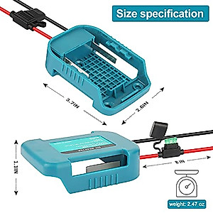 ZLWAWAOL 2 Pack Power Wheel Adapter with Fuse & Switch, Battery Adapter for Makita 18V Lithium Battery, with 16 Gauge Wire,Power Convertor for DIY Ride On Truck,RC Toys,Robotics and Work Lights