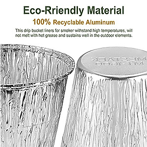 MESTAEK Grill Drip Bucket with 20-Pack Disposable Foil Liner,Compatible with Pit Boss Grills,Oklahoma Joe's,Rec Tec &Traeger,6.3"x6.0"