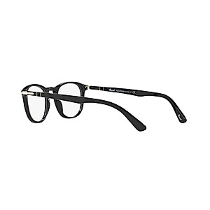 Persol PO3143V Rectangular Prescription Eyewear Frames, Black/Demo Lens, 49 mm