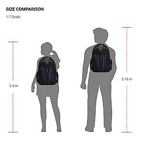 SWISSGEAR 1753 ScanSmart Laptop Backpack. Abrasion-Resistant & Travel-Friendly Laptop Backpack (Black/Navy)