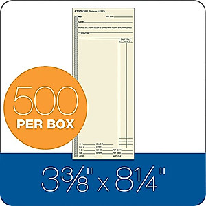 TOPS 1261 Acroprint/Amano/Cincinnati/Lathem Time Card, Weekly, 3 3/8 x 8 1/4 (Box of 500) , Manila