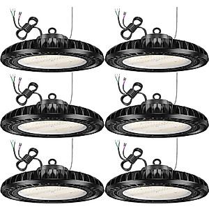 OPENLUX 6 Pack 500W UFO Led High Bay Light 5000K 72500lm 1-10V Dimmable High Bay Led Lights Led High Bay Lights Alternative to 1600W MH/HPS for Gym Factory Warehouse Shop Barn Garage