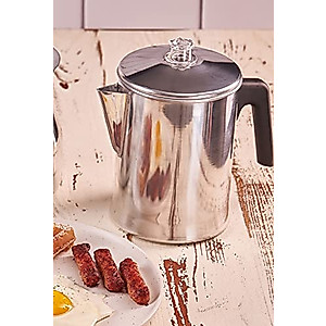 Mirro 9 cup Aluminum Coffee Percolator for indoor and outdoor, Camping Use, Silver (MIR-50021)