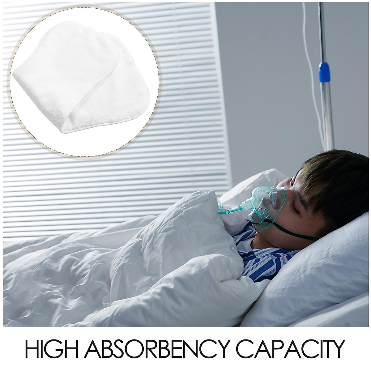 Four-Layer Washable Adult Cloth Diapers - Reusable, High Absorbency, Soft & Breathable, Easy to Use for Elders & Caregivers, 23.62x10.62x1.18in (White)