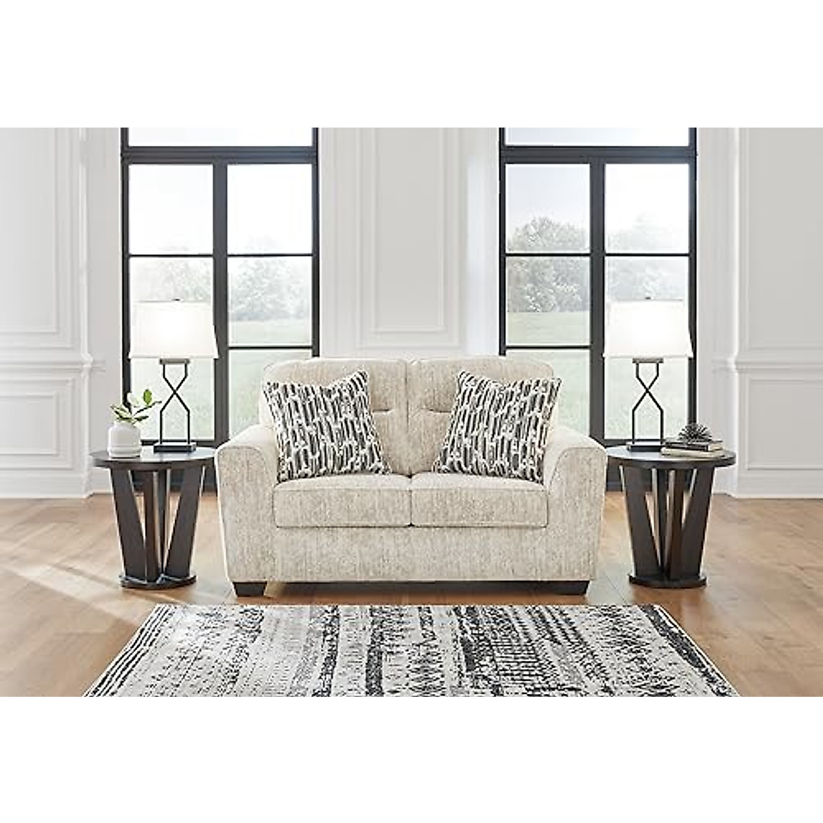 Signature Design by Ashley Lonoke Contemporary Loveseat for Living Room, Beige