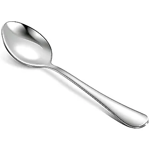 Hiware 12-Piece Dinner Spoons Set, Food Grade Stainless Steel Spoons Silverware for Home, Kitchen or Restaurant - Mirror Polished, Dishwasher Safe, 7.3 Inch