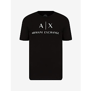 A|X ARMANI EXCHANGE mens Classic Crew Logo Tee T Shirt, Black, Small US