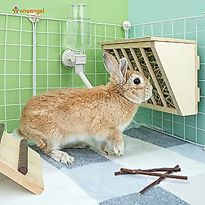 Niteangel Pet Wooden Hay Manger with Seat, Large Size, 9-7/8'' x 6-3/4'' x 8'' (Plywood)