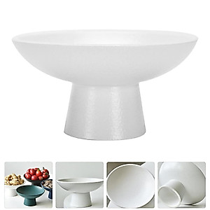 Cabilock Ceramic Footed Bowl Round Decorative Fruit Dish Holder Display Stand for Kitchen Counter Centerpiece Tray