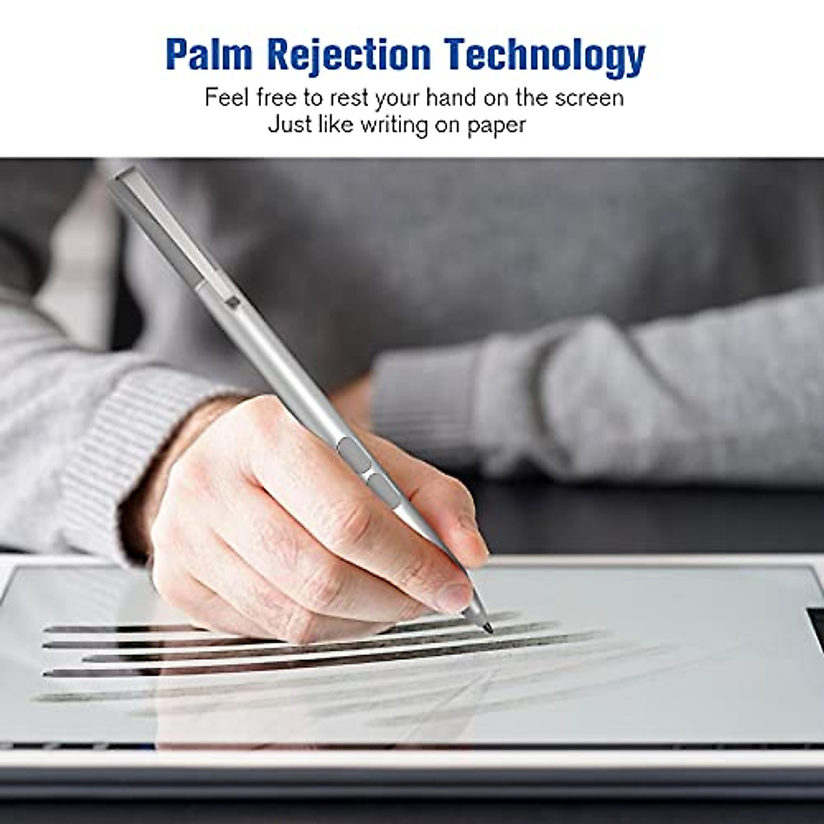 Pen Stylus for Surface Pro 9/8/X/7+/6/5/4/3/Surface 3, Surface Go 3/2/1, Surface Laptop/Studio/Book 4/3/2/1 with Palm Rejection, 1024 Levels Pressure, 2500h Working Hours