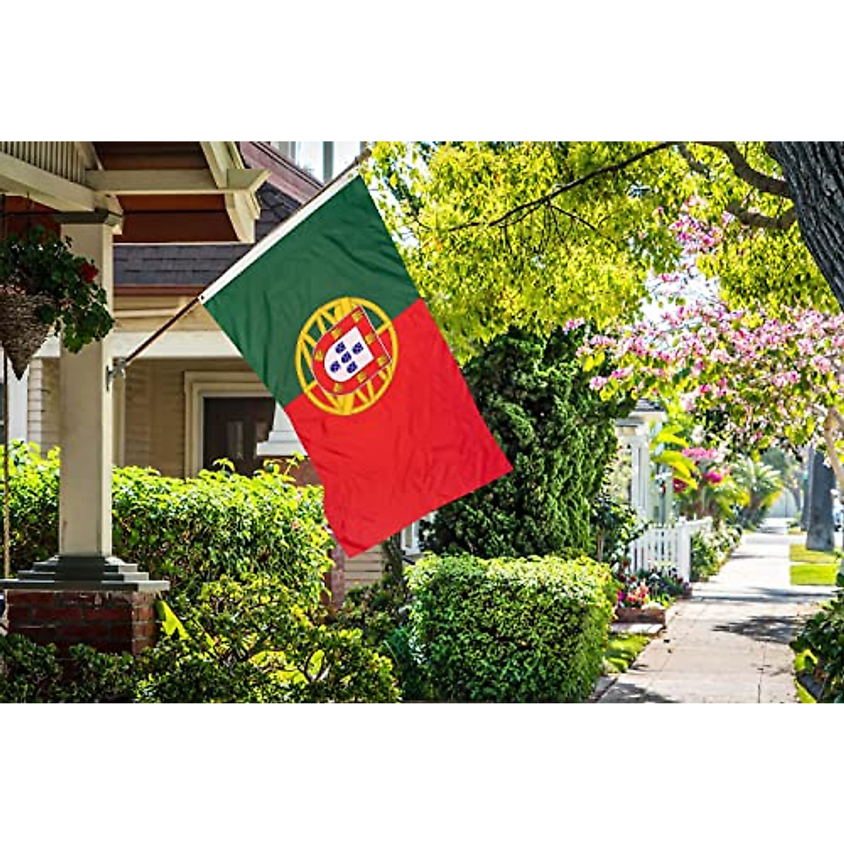 DANF Portugal Flag 3x5 Ft Thick Polyester, Fade Resistant, Brass Grommets, Canvas Header Portuguese National Flags with 3 X 5 Feet