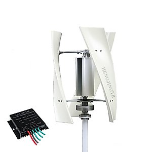 HENGJINGTR 5000W Wind Turbine Generator,12V/24V/48V 3 Blades Alternator Three-Phase Vertical Axis Windmill with Mppt Controller,220v