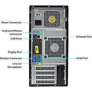 Dell Optiplex 990 Tower Premium Business Desktop Computer (Intel Quad-Core i5-2400 up to 3.4GHz, 16GB DDR3 Memory, 2TB HDD + 120GB SSD, DVDRW, WiFi, Windows 10 Professional) (Renewed)