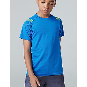 5 Pack Boys Athletic Shirts, Youth Activewear Dry Fit Tshirts for Kids, Short Sleeve Tees, Bulk Athletic Performance Clothing (Set 3, Medium)