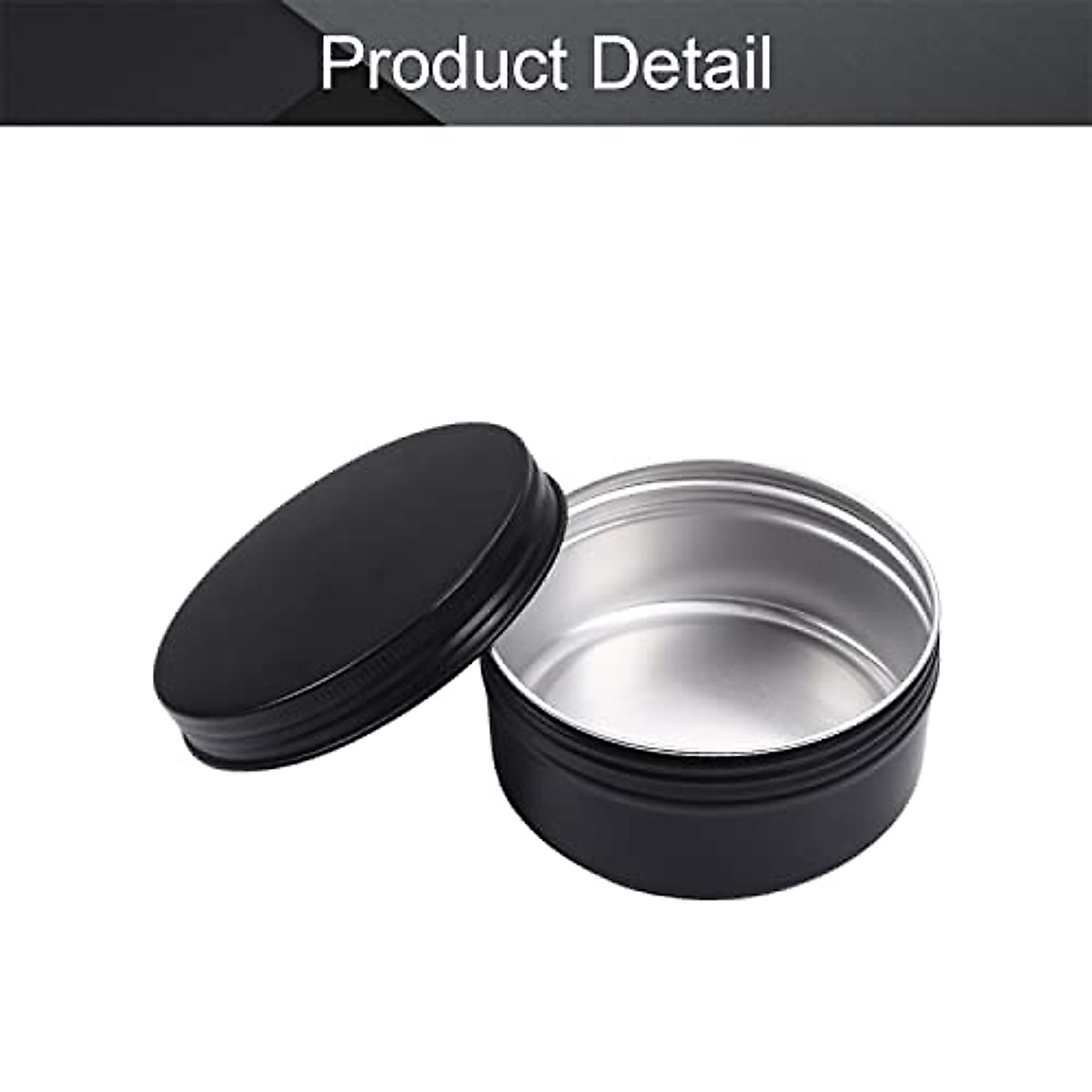 Othmro 1Pcs Round Aluminum Cans Tin Can Screw Top Metal Lid Containers 150ml/5 oz, 83 * 38mm (D*H) Black Color Aluminum Containers for Lip Balm, Crafts, Cosmetic, Candles