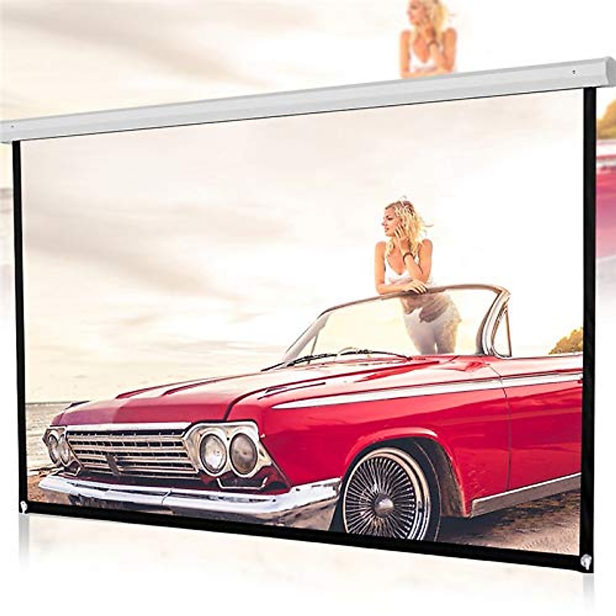 APAINI 92 Inch Projector Screen 4:3 Home Cinema Theater Projection Portable Screen for Meeting Home Cinema Outdoor Movie Screen