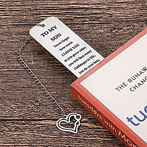 Gifts for Son from Dad Mom Inspirational Gifts Bookmark for Him Son Gifts 21st 18th Birthday Gifts for Him Christmas Book Mark for Son in Law Boys Teens Back to School Graduation Gifts Men Women