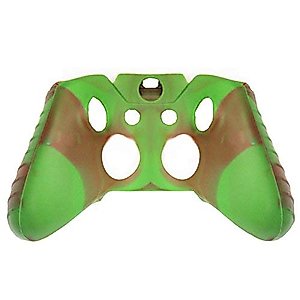 OSTENT Colorful Soft Silicone Protective Case Cover for Microsoft Xbox One Controller - Color Green and Brown
