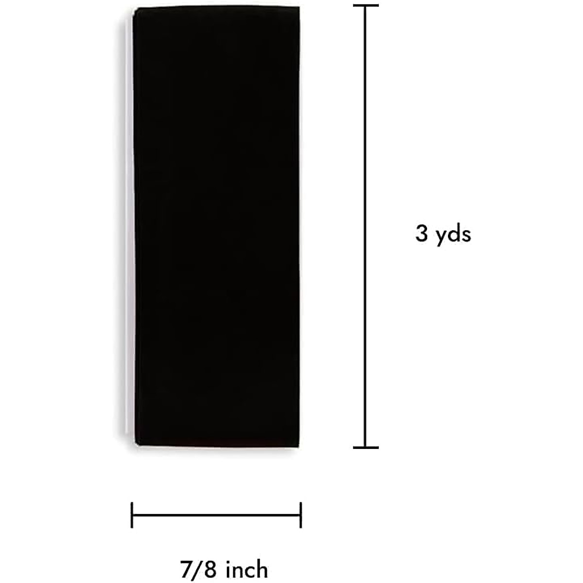 Lakesstory Wide Single Fold Bias Tape Hem Facing - 3 Yds. x 7/8" Black Binds Straight or Curved Edges on Seams and Hems