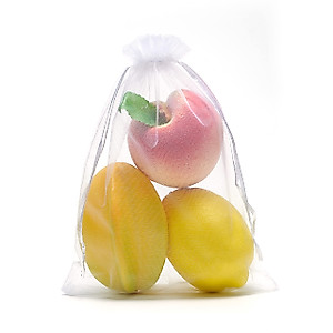 Volanic 50PCS 6X9 Inch Sheer Drawstring Organza Gift Bag Jewelry Pouch Party Wedding Favor Candy Mini Bottle Samples Display Bags