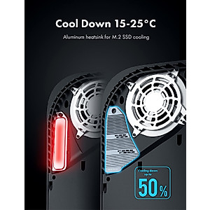 GRAUGEAR PS5 SSD Heatsink Cover, M.2 NVMe PS5 Heatsink, Shuttle Shaped Design, Heat Dissipation with Heat Pipe Cooler and Aluminum Fin for NVMe M2 PCIe 4.0 [G-PS5HS04]