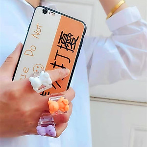 2/6Pcs Cute Candy Color Resin Tiny Gummy Bear Ring Sweet Resin Acrylic Heart Ring Set for Women Party Birthday Jewelry Gifts (E 8Pcs)