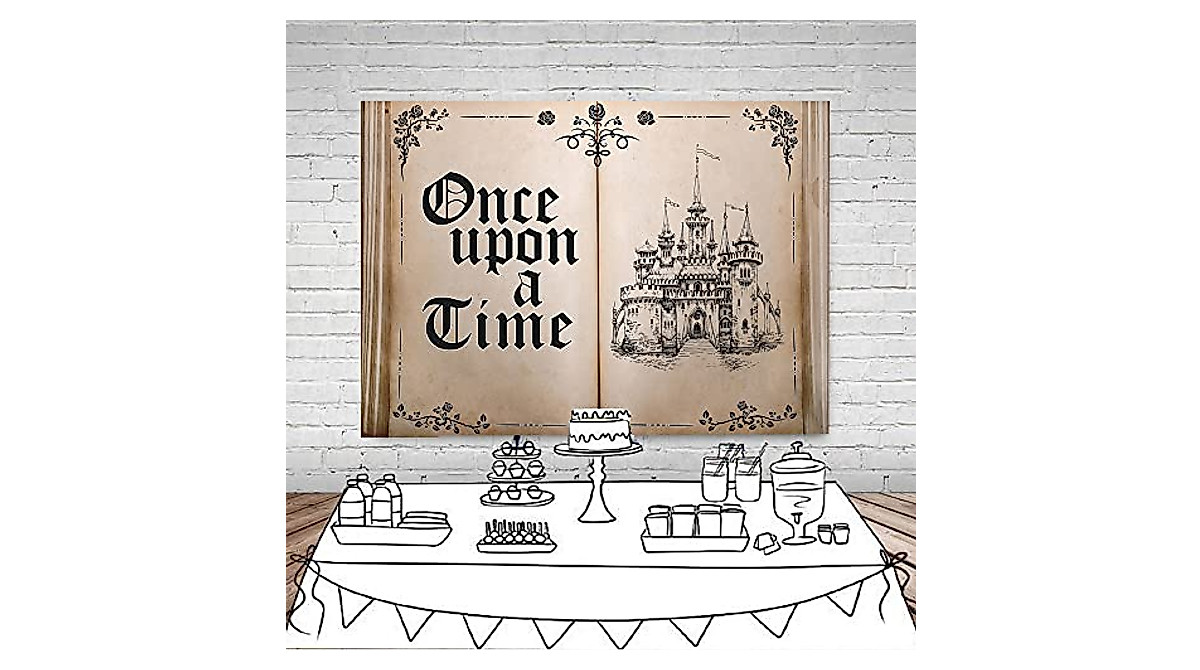 LYCGS Fairy Tale Books Backdrop - Castle Princess Photo Prop