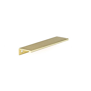 Richelieu Hardware BP9898128166 Lincoln Collection 5 1/16-inch (128 mm) Center-to-Center Satin Gold Modern Cabinet and Drawer Edge Pull Handle for Kitchen, Bathroom, and Furniture