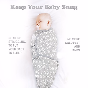 Bublo Baby Swaddle, 3-Pack Newborn Babies Swaddle Sleep Sack, Swaddles 0-3 Months, Infant Sleeping Sack, Easy Adjustable Baby Swaddle Blanket Wrap for Boy Girl (Grey-Mint)