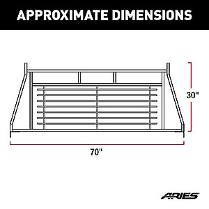 ARIES 111001 Classic Heavy-Duty Black Steel Truck Headache Rack Cab Protector, Select Ford F-250, F-350, F-450 Super Duty