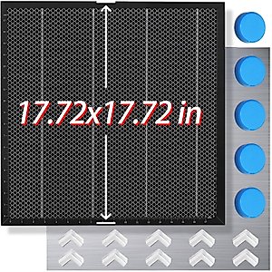 YOOPAI Honeycomb Laser Bed 450x450mm Honeycomb Working Table with Aluminum Panel for Laser Cutter Engraver Accessories, Desktop Protection, Fast Heat and Smoke Dissipation 17.7"x17.7"