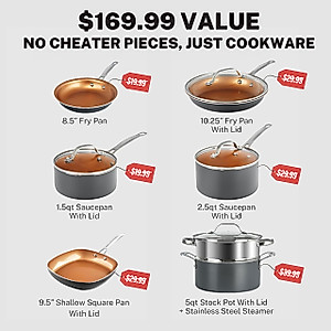 Gotham Steel Pots and Pans Set 12 Piece Cookware Set with Ultra Nonstick Ceramic Coating by Chef Daniel Green, 100% PFOA Free, Stay Cool Handles, Metal Utensil & Dishwasher Safe - 2023 Edition