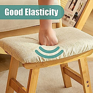 viewcare Foot Stools Ottoman, Small Foot Stool Ottoman, and Footstool, Wooden Foot Stool, Sofa Footrest Extra Seating for Living Room Entryway Office