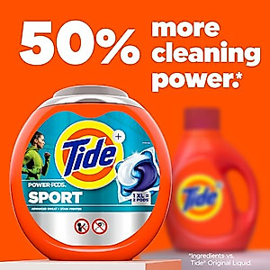 Tide Power PODS Laundry Detergent Soap Pacs with Febreze Sport, 63 Count, Laundry Pods with Febreze Freshness and Sport Odor Defense (133)